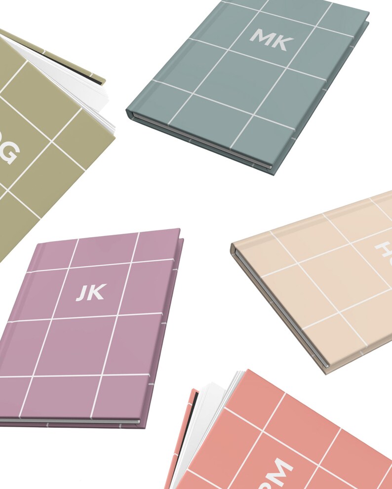 Aesthetic Notebook Journal Custom, Lined Notebook Custom, Monogram ...