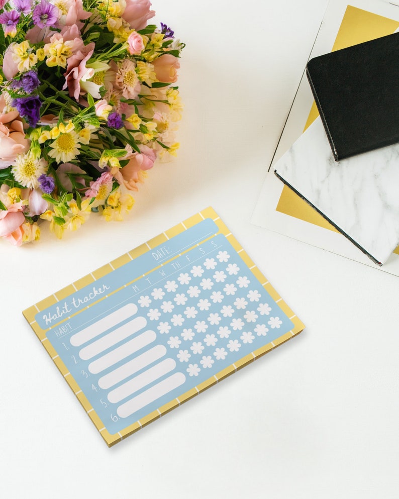 Daily Habit Tracker Sticky Notes, Goal Tracker Pad, Weekly Tracker ...