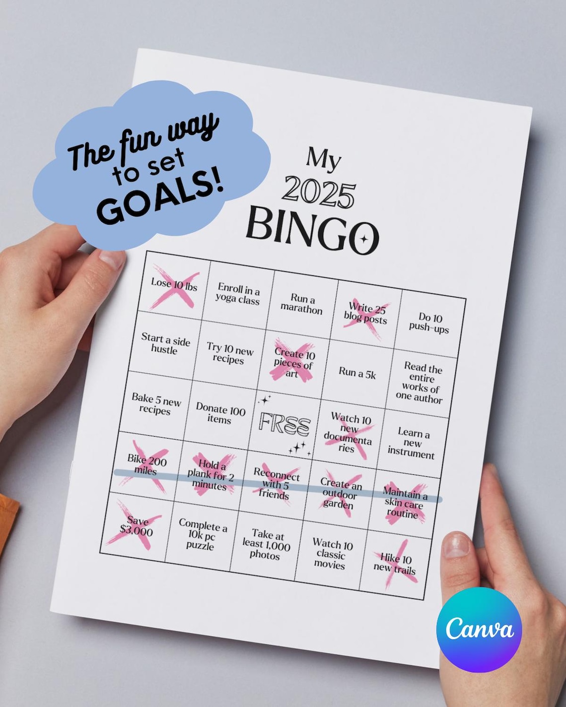 2025 Bingo Card, New Years Resolution, Manifestation Bingo Card, 2025 ...