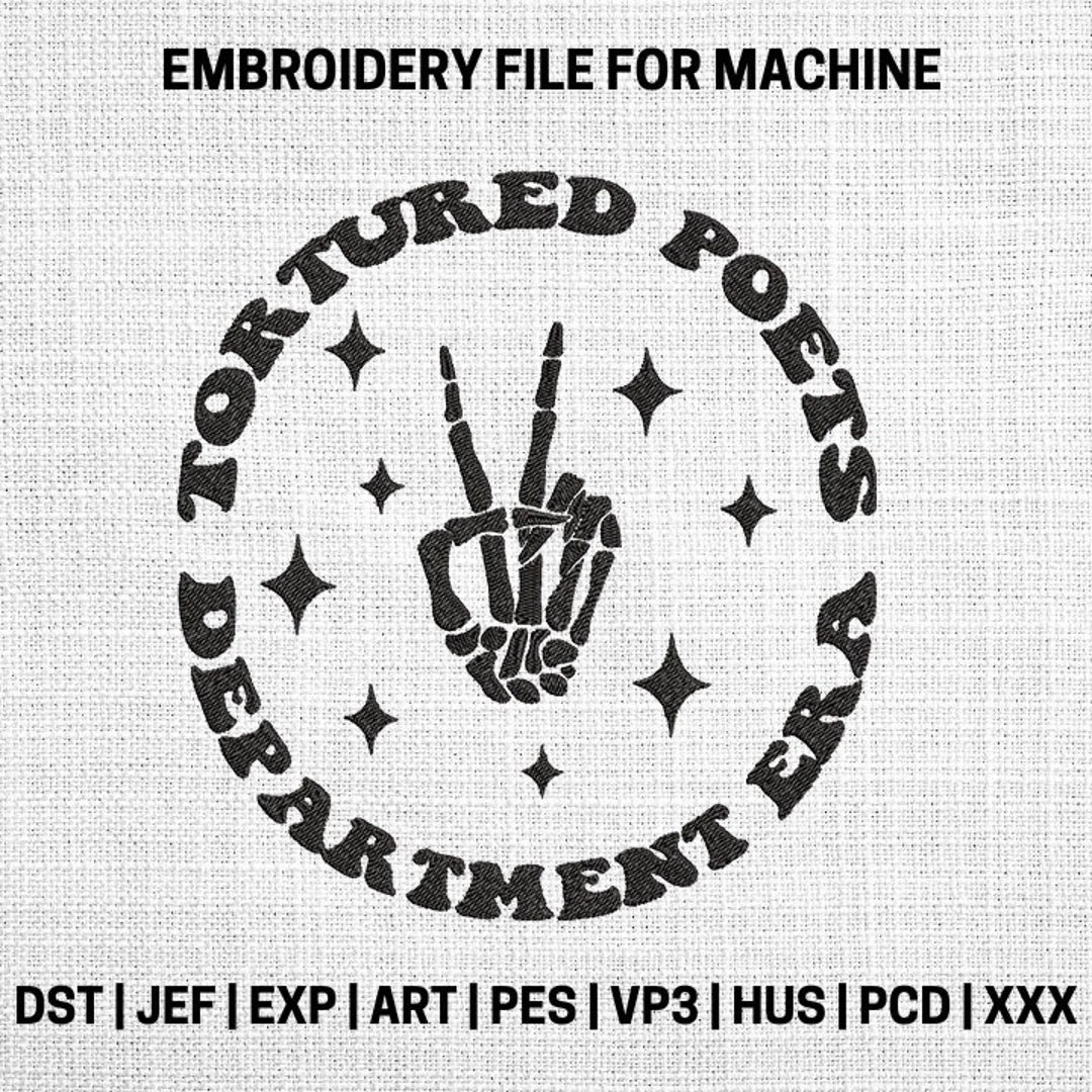 Skeleton TTPD Embroidery Designs, TTPD Era Embroidery Pattern, in My ...