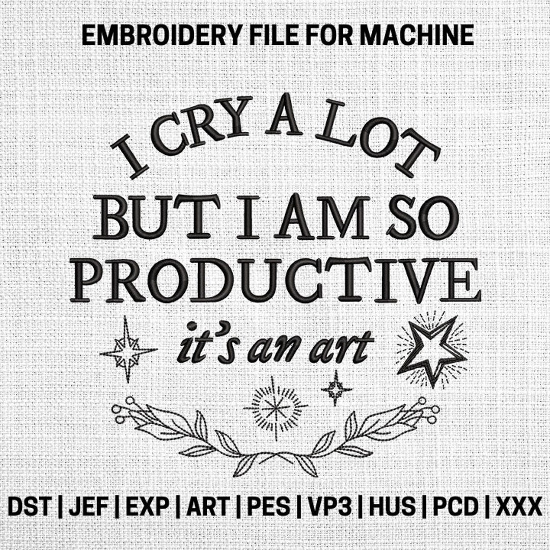 TTPD Embroidery Designs, I Cry a Lot Embroidery Pattern, Taytay Machine ...