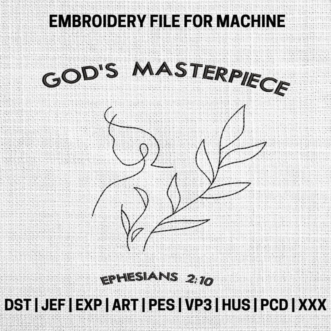 God Masterpiece Embroidery Designs, Ephisians Embroidery Pattern ...