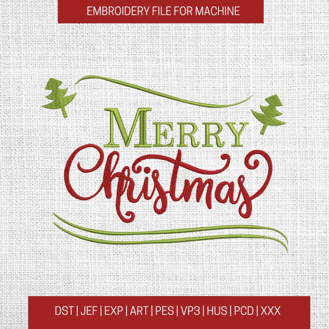 Christmas Embroidery Designs Merry Christmas Embroidery - Etsy