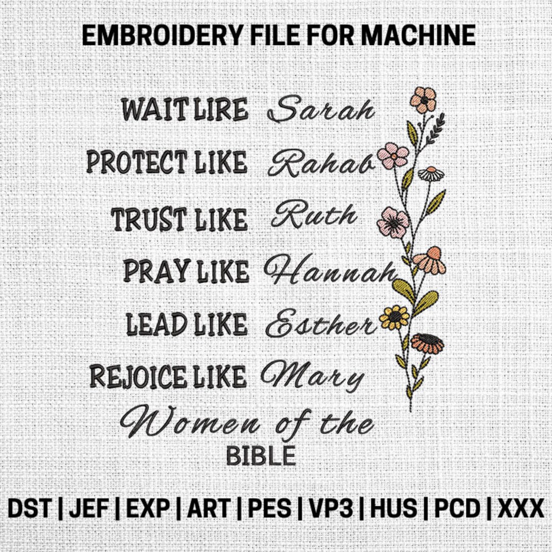 Women of the Bible Embroidery Designs, Trust Like Ruth Embroidery ...