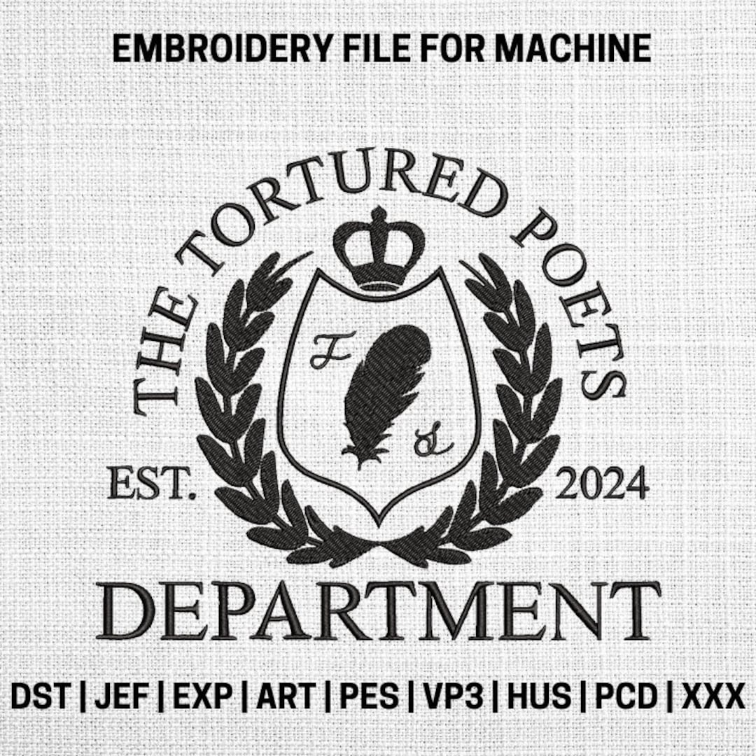 TTPD Embroidery Designs, Swifties Embroidery Pattern, Taytay Machine ...