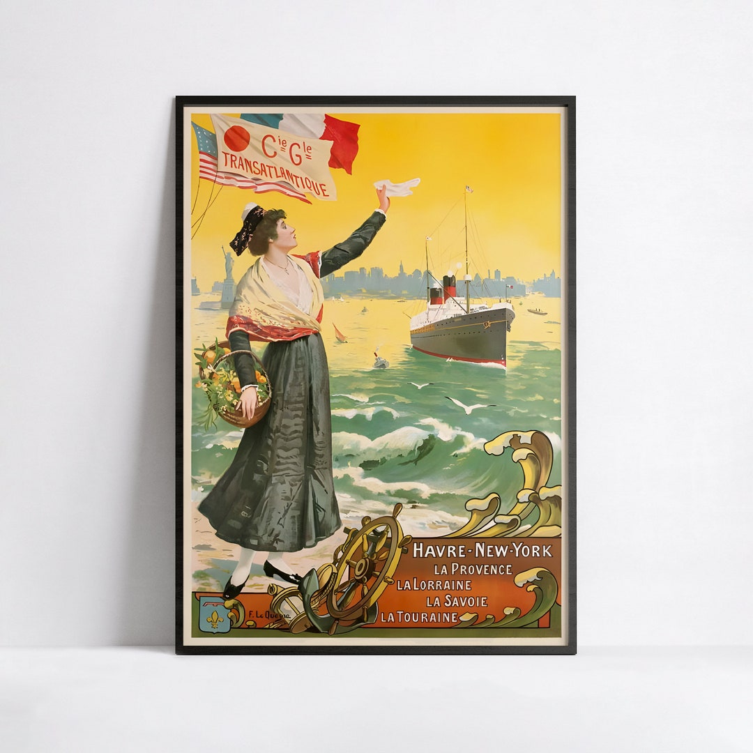 Vintage Boat Poster "transatlantic Company" - High Definition - Matte ...