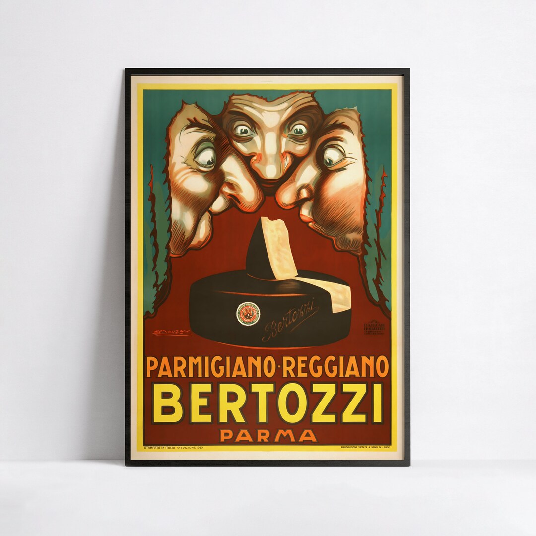 Vintage Kitchen Poster "parmigiano Regianno Bertozzi" - Achille Mauzan ...