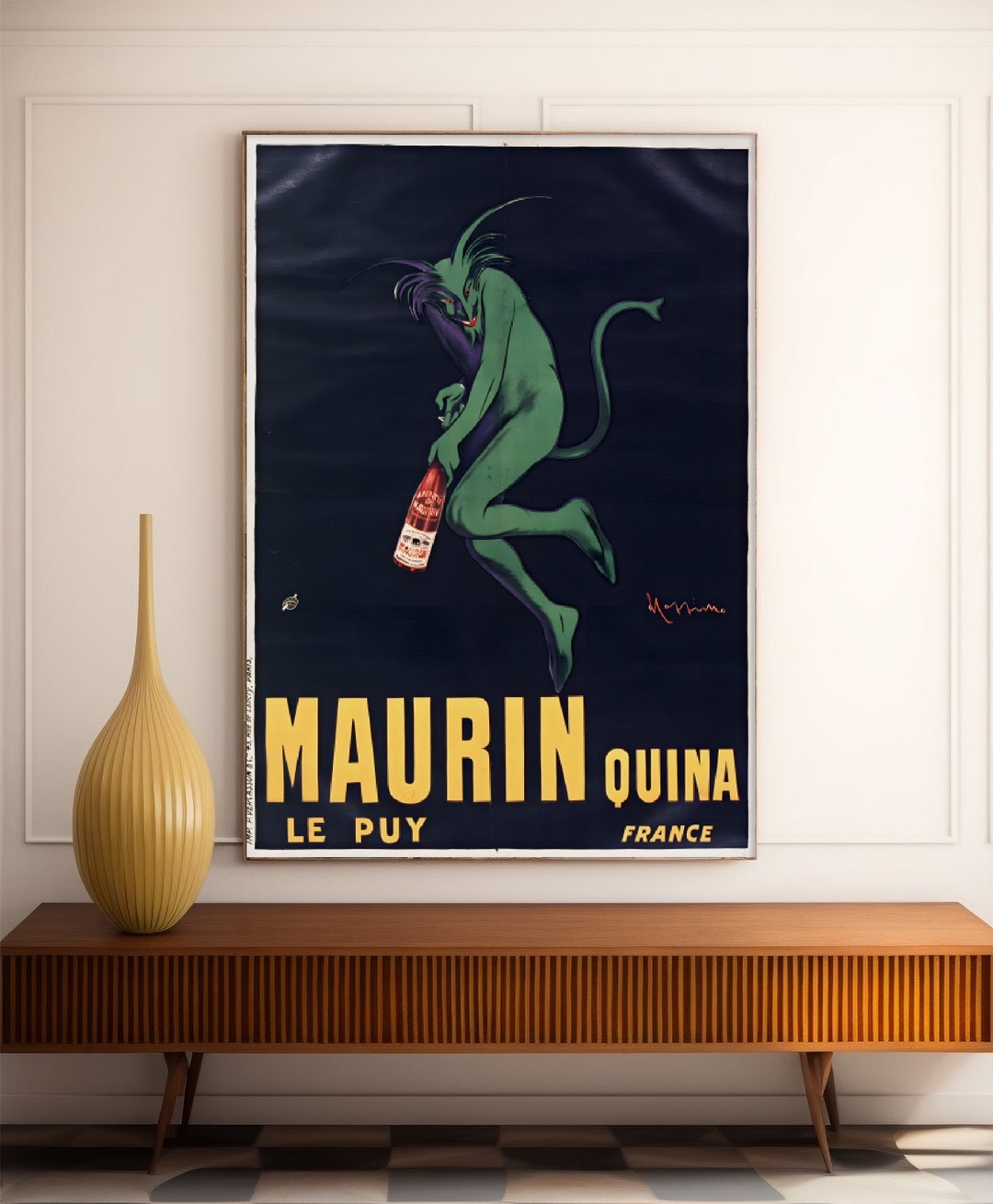 Vintage Alcohol Poster diable Vert Maurin Cappiello High Definition ...