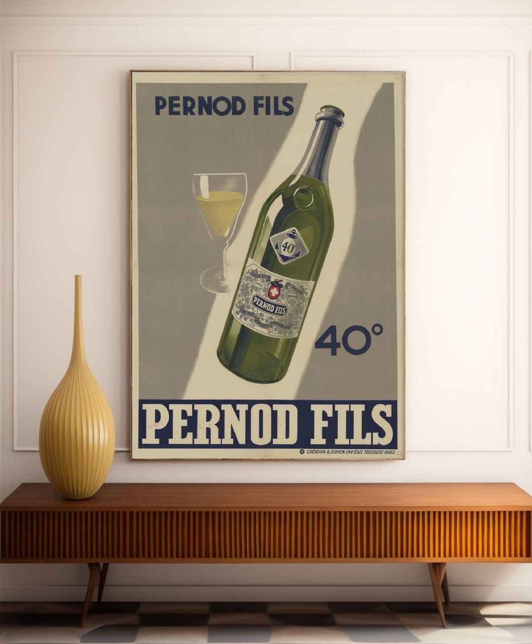 Vintage Alcohol Poster pernod HD - Etsy