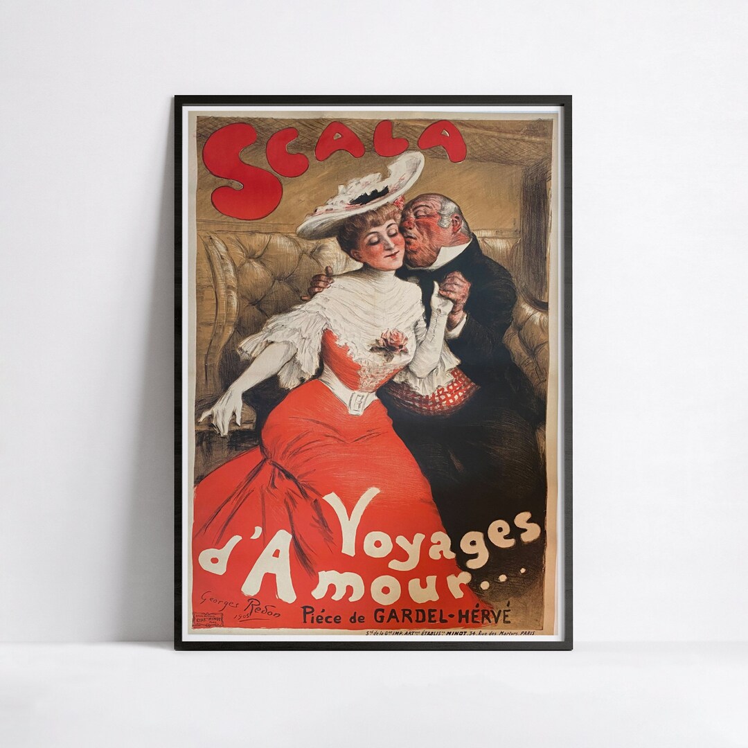 Vintage Cabaret Poster scala Journeys of Love Georges Redon High ...