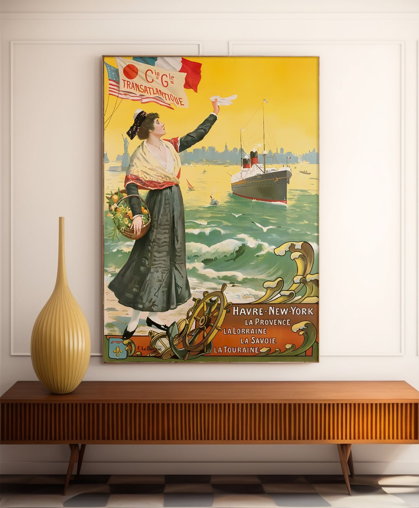 Vintage Boat Poster "transatlantic Company" - High Definition - Matte ...