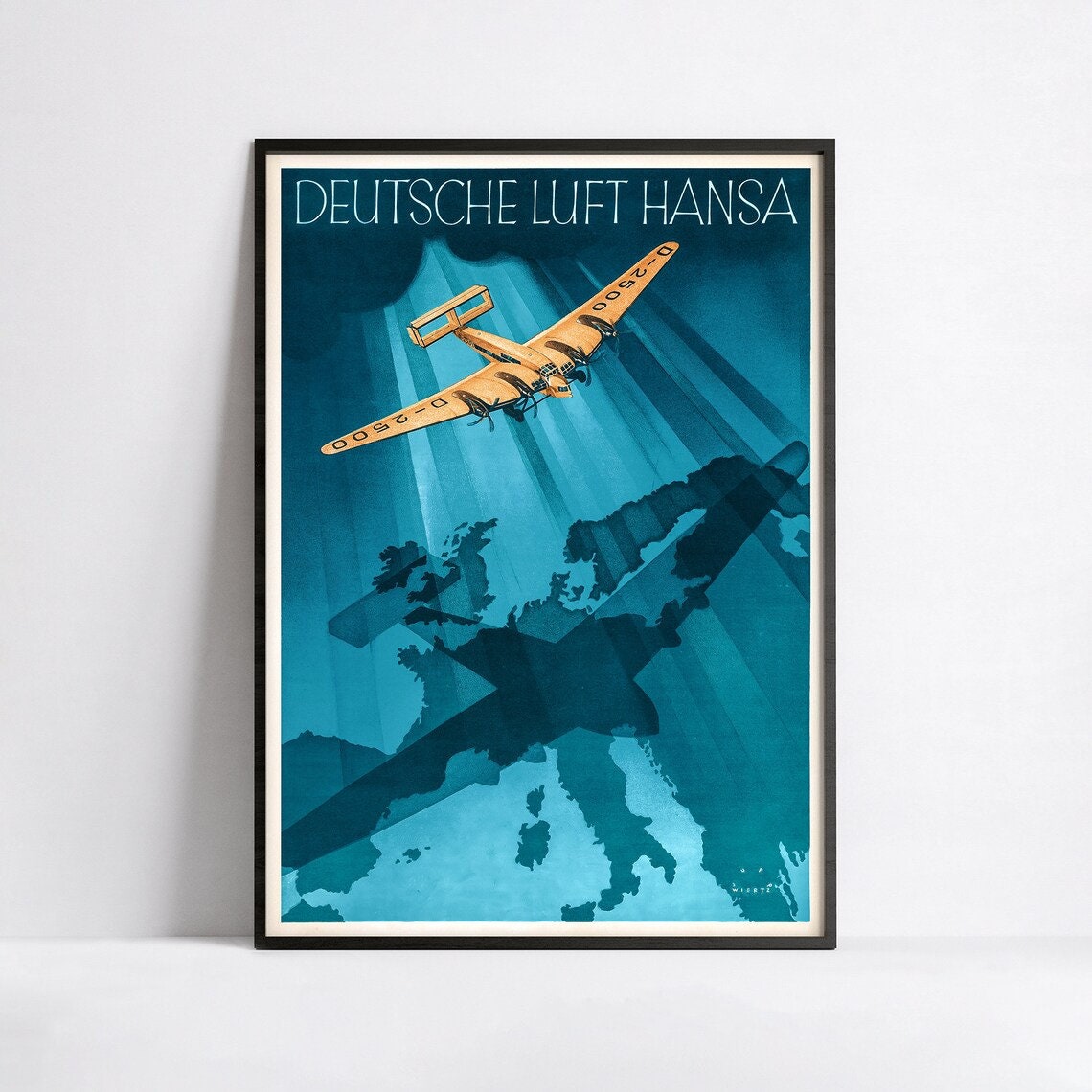 Vintage Aviation Poster "deutsche Luft Hansa" - Jupp Wiertz - High ...