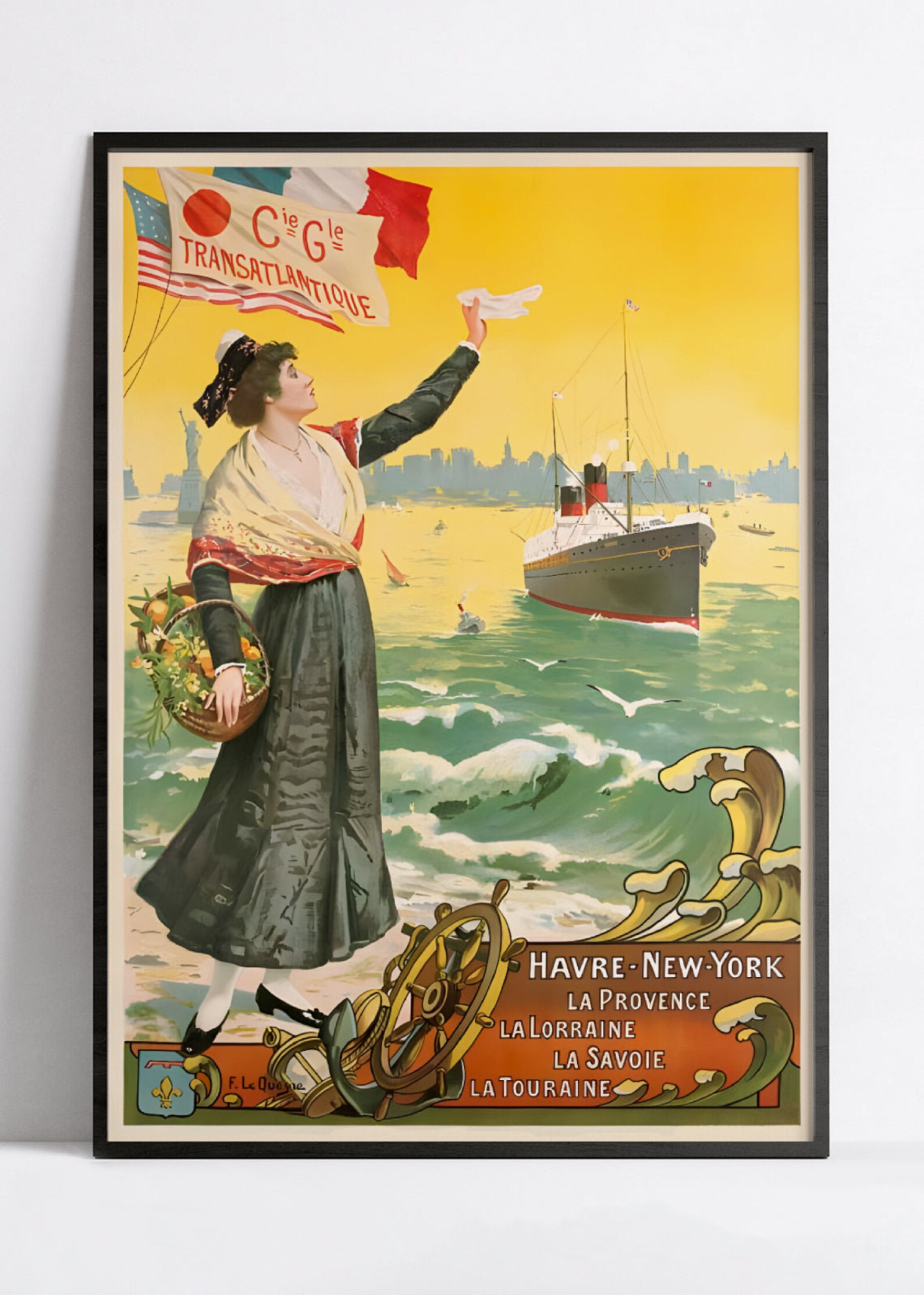 Vintage Boat Poster "transatlantic Company" - High Definition - Matte ...