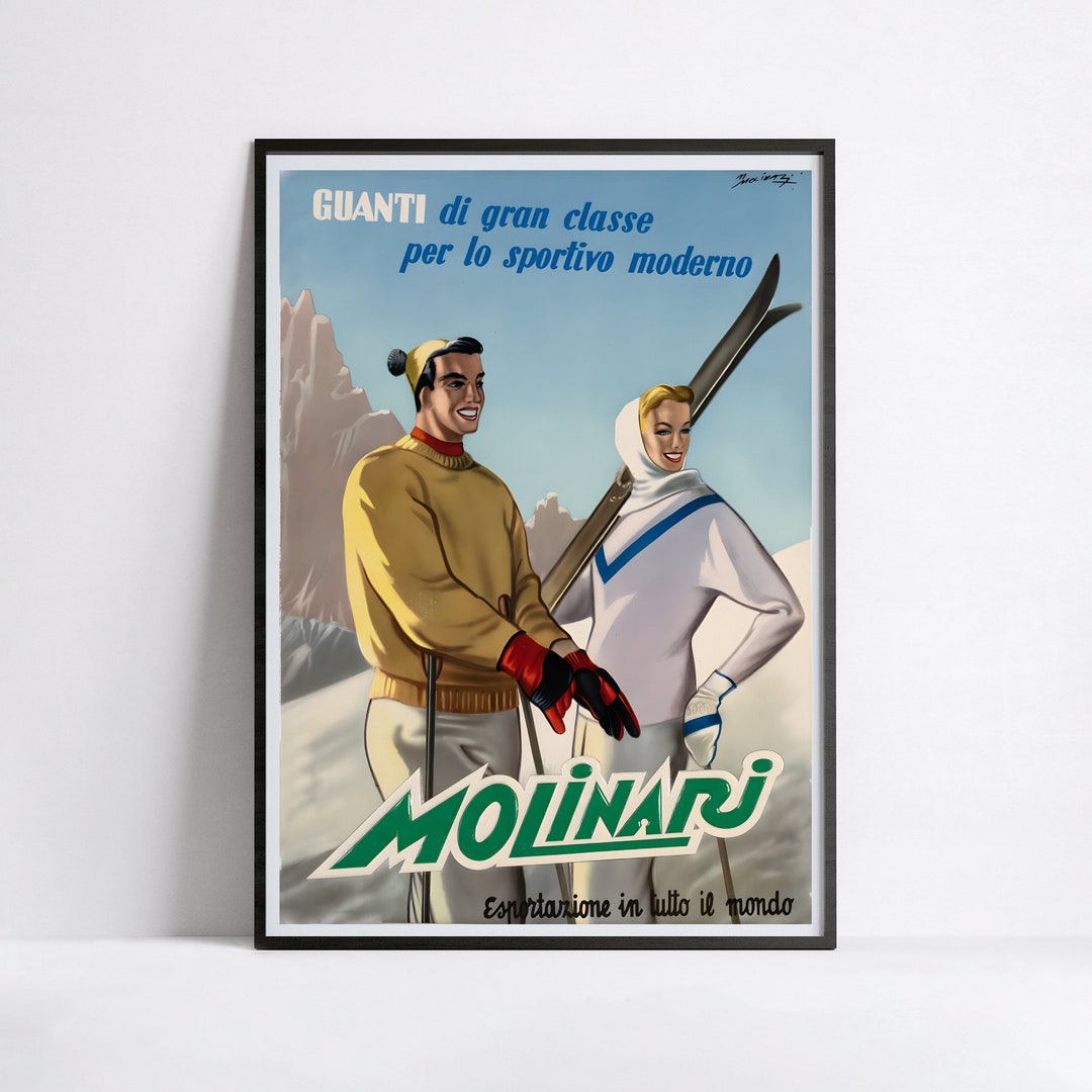 Vintage Ski Poster molinari Italy High Definition Matte Paper 230gr/m ...