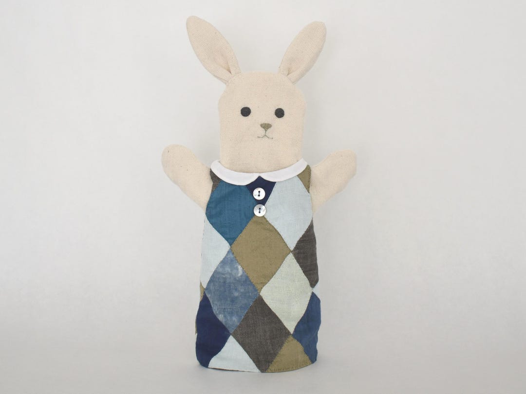 Rabbit Puppet Blue - Etsy