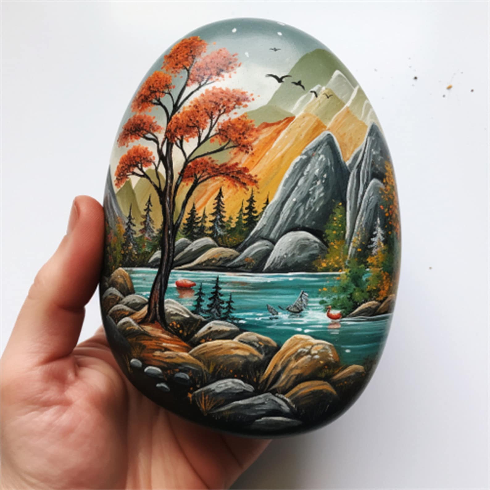 Custom Stone Painting Natural Stone Creative Stone Painting Hand ...