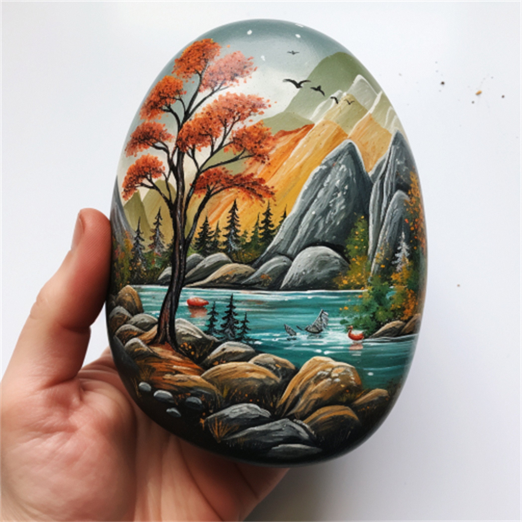 Custom Stone Painting Natural Stone Creative Stone Painting Hand ...