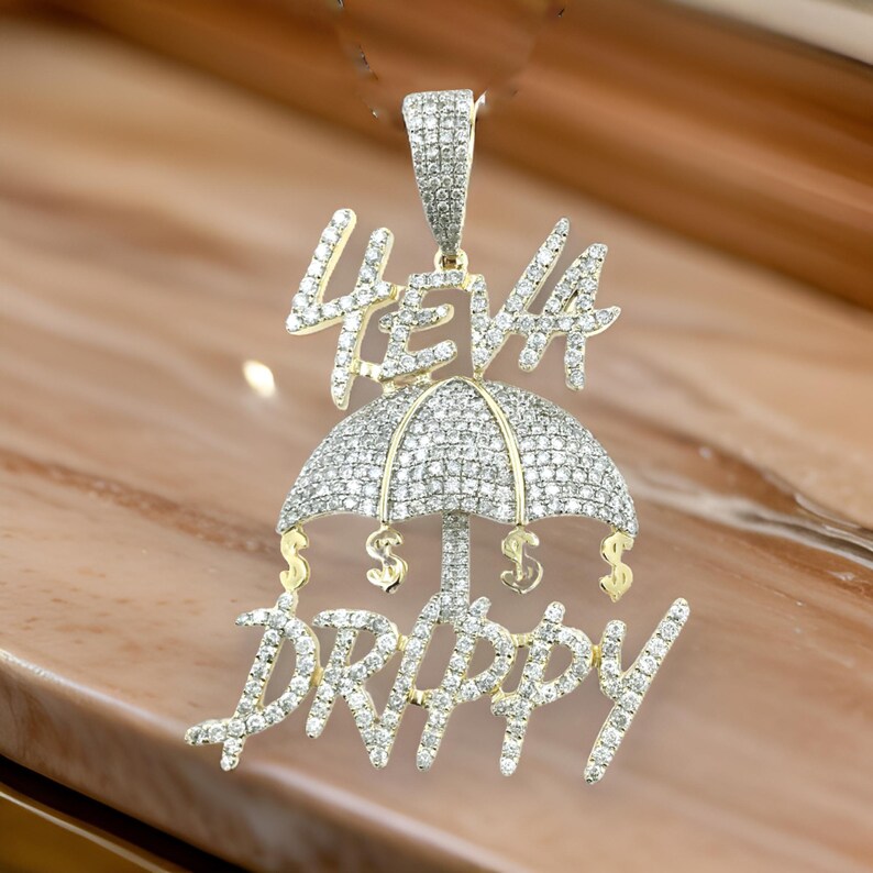 Drippy Iced Out Moissanite Diamond, Hip Hop Pendant, Charm Chain ...