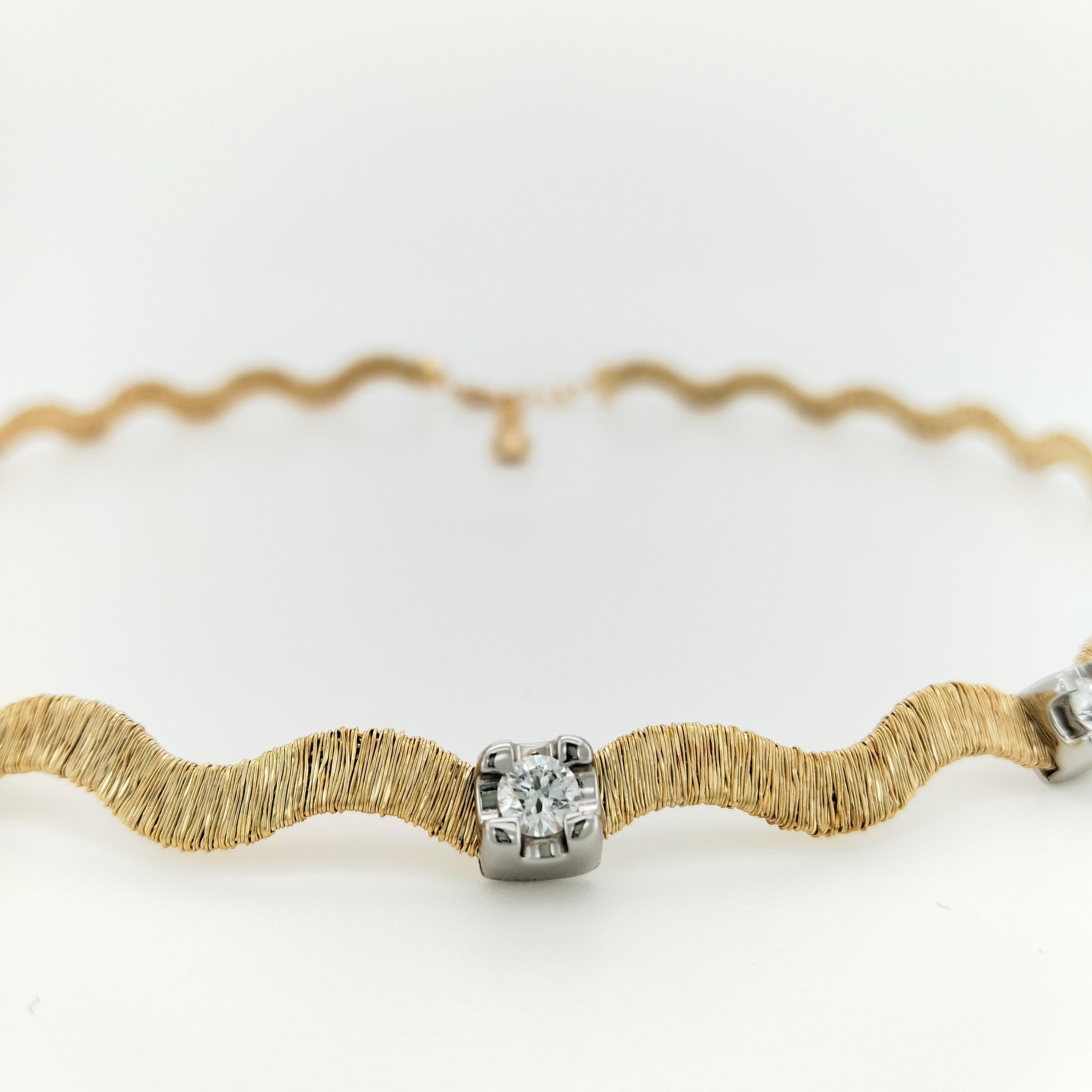 14K Gold Plated Omega Chain Necklace: Lab Grown Diamonds, Italian ...