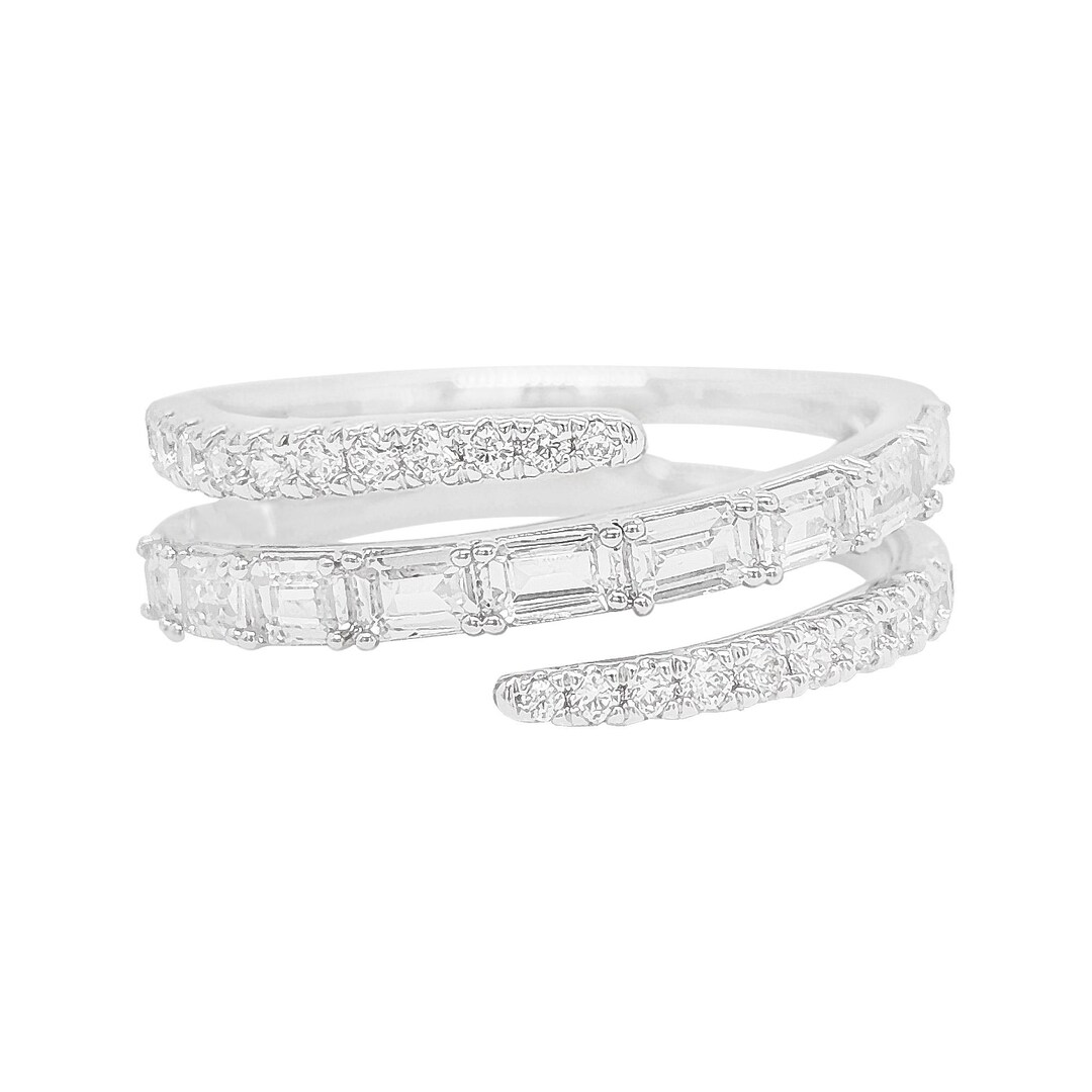 14k Gold Plated Sterling Silver Wrap Ring, Lab-grown Diamonds 1 CTW ...