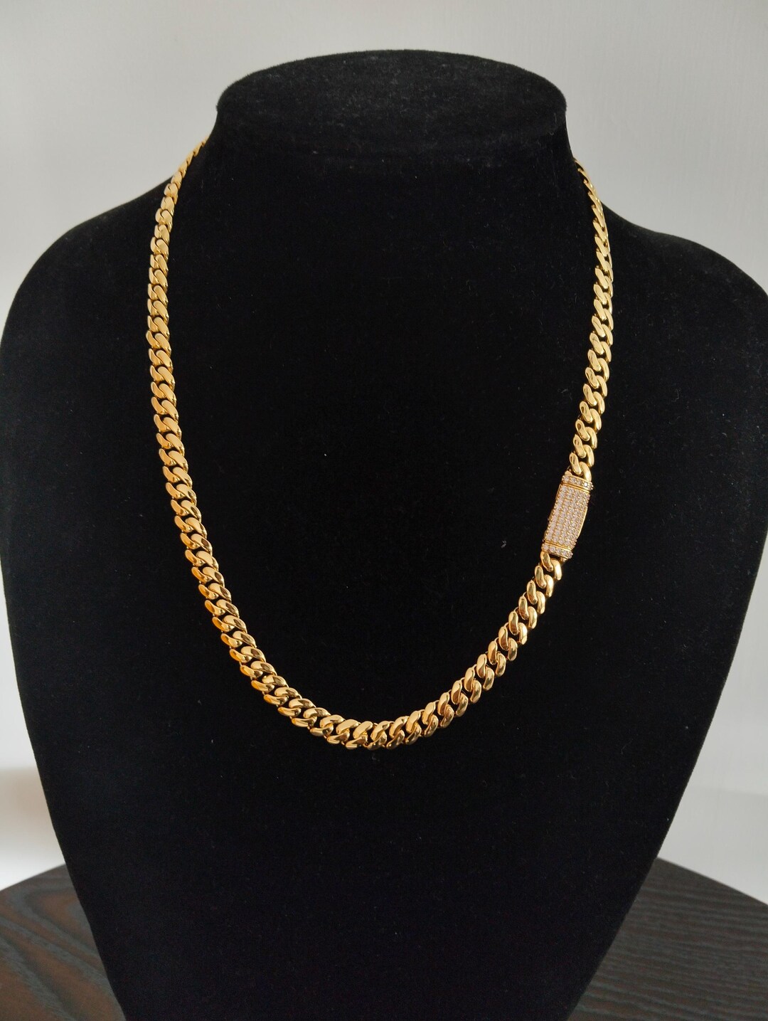 14K Gold Plated CZ Cuban Link Chain Necklace: Unisex Hip Hop Jewelry - Etsy