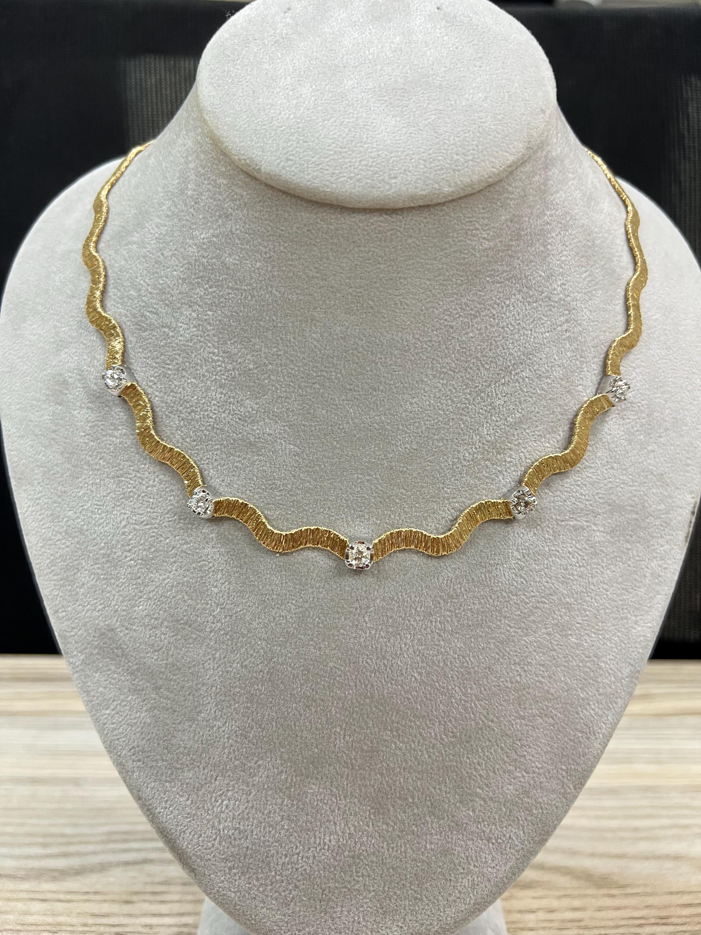 Italian Flat Omega Chain Necklace, 14K Gold Plated Sterling Silver, Lab ...