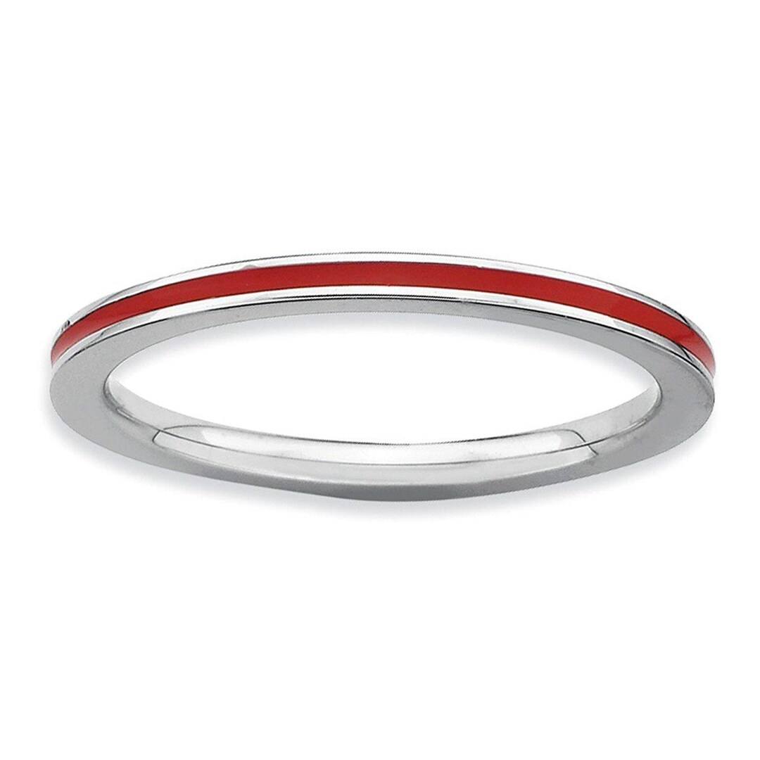 Rainbow Enamel Band Rings - 925 Silver Ring | Stackable Jewelry - Etsy