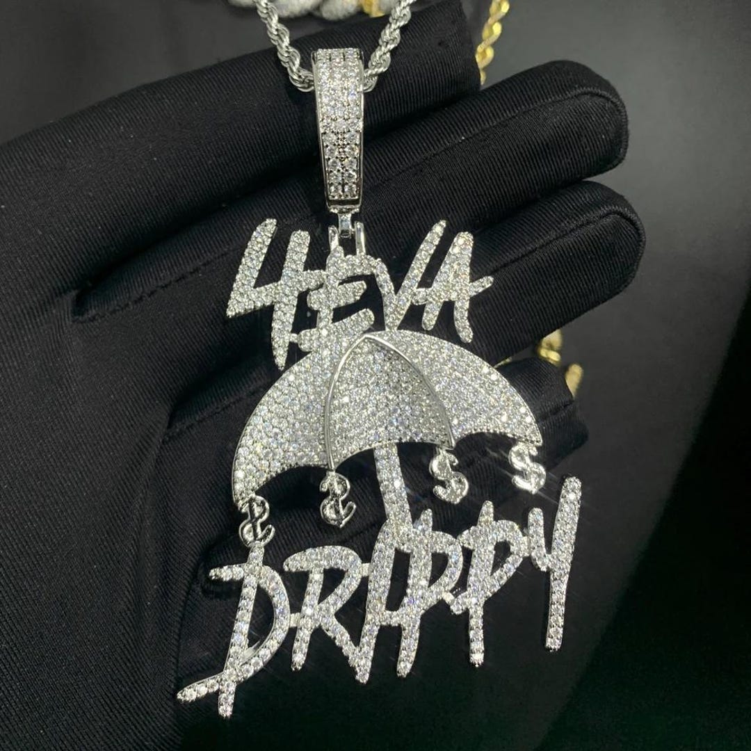 Drippy Iced Out Moissanite Diamond, Hip Hop Pendant, Charm Chain ...
