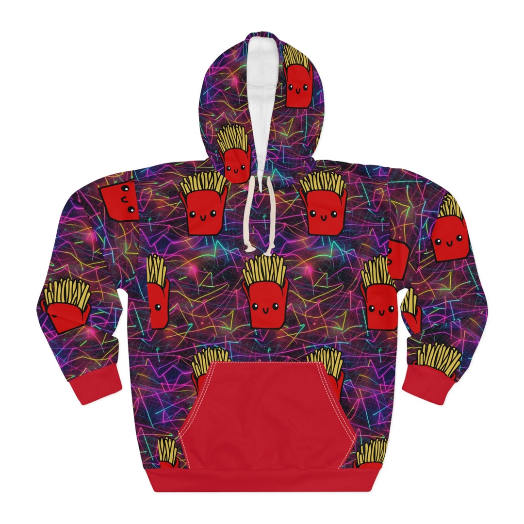 Hoodie With Neon and Crisps Pattern Produced by AI Classic Fit Unisex ...