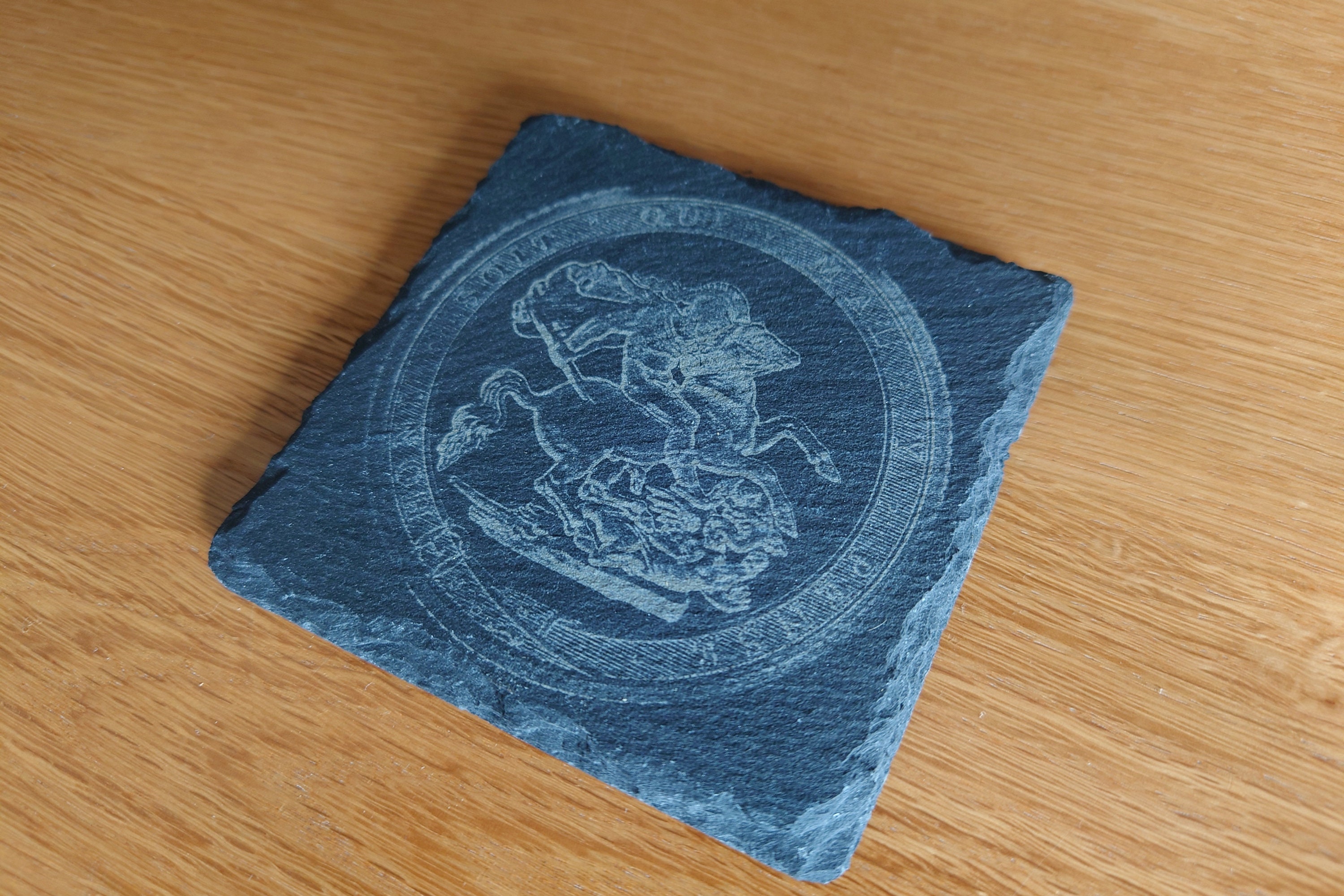 4 Slate Coasters, Gold Sovereign Coin Designed // Mancave // Coin ...
