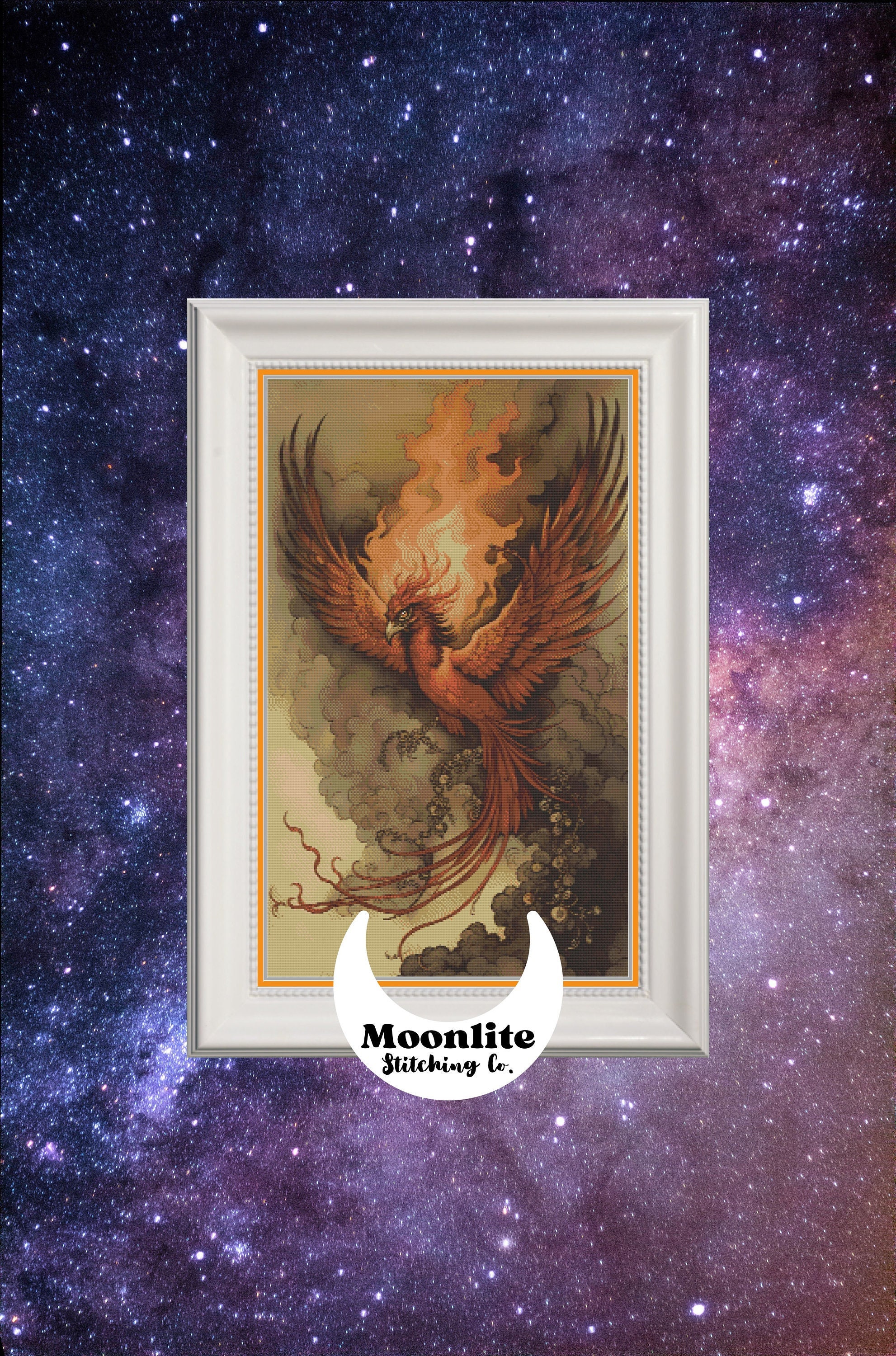 Digital PDF Cross Stitch Pattern, Rising From the Ashes Fantasy Phoenix ...