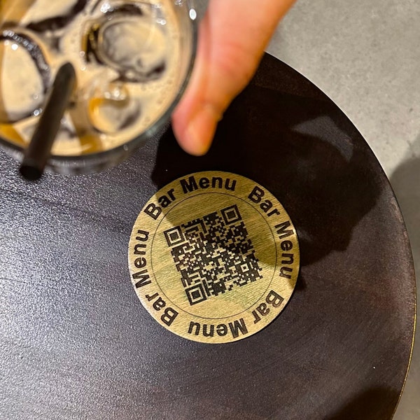 Qr Code Coaster - Etsy