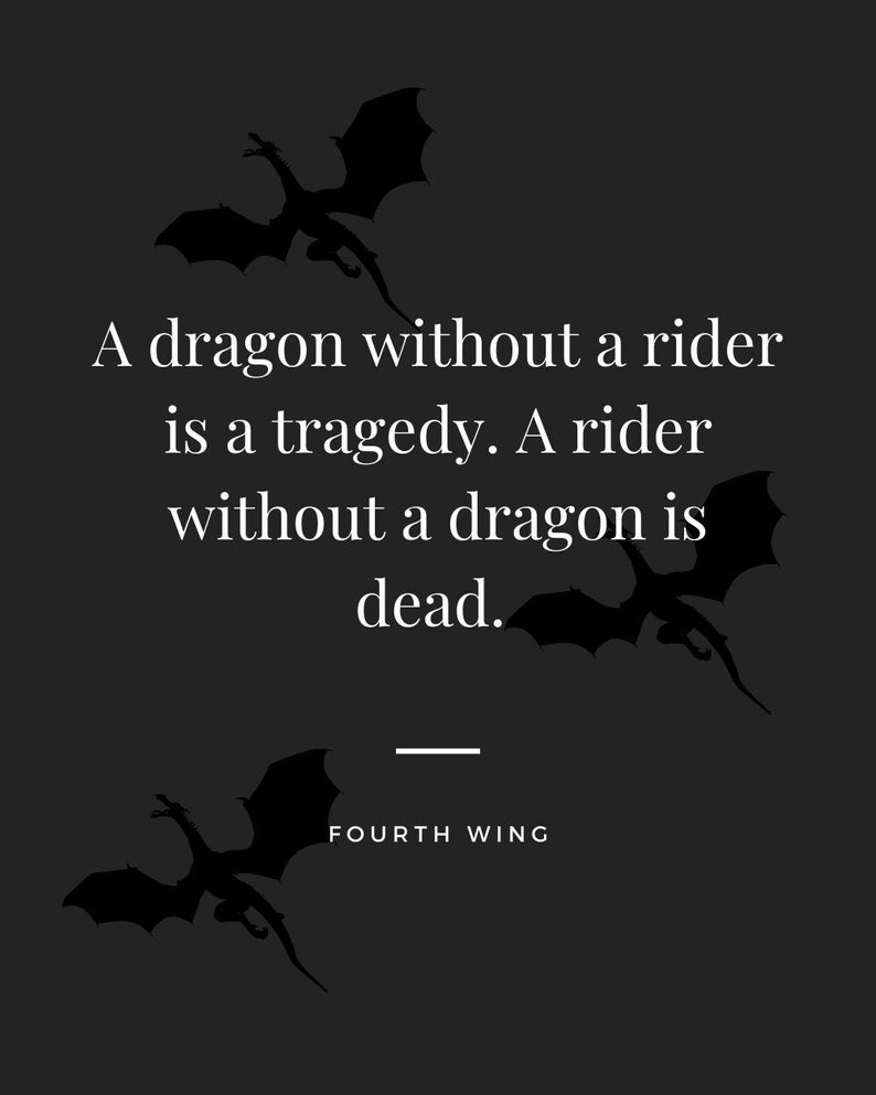 Fourth Wing Quote Poster - Etsy
