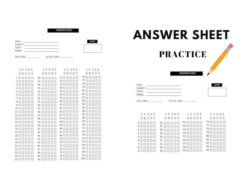 Zipgrade Answer Sheet PDF – Printable 50/100 Question Bubble Sheet ...