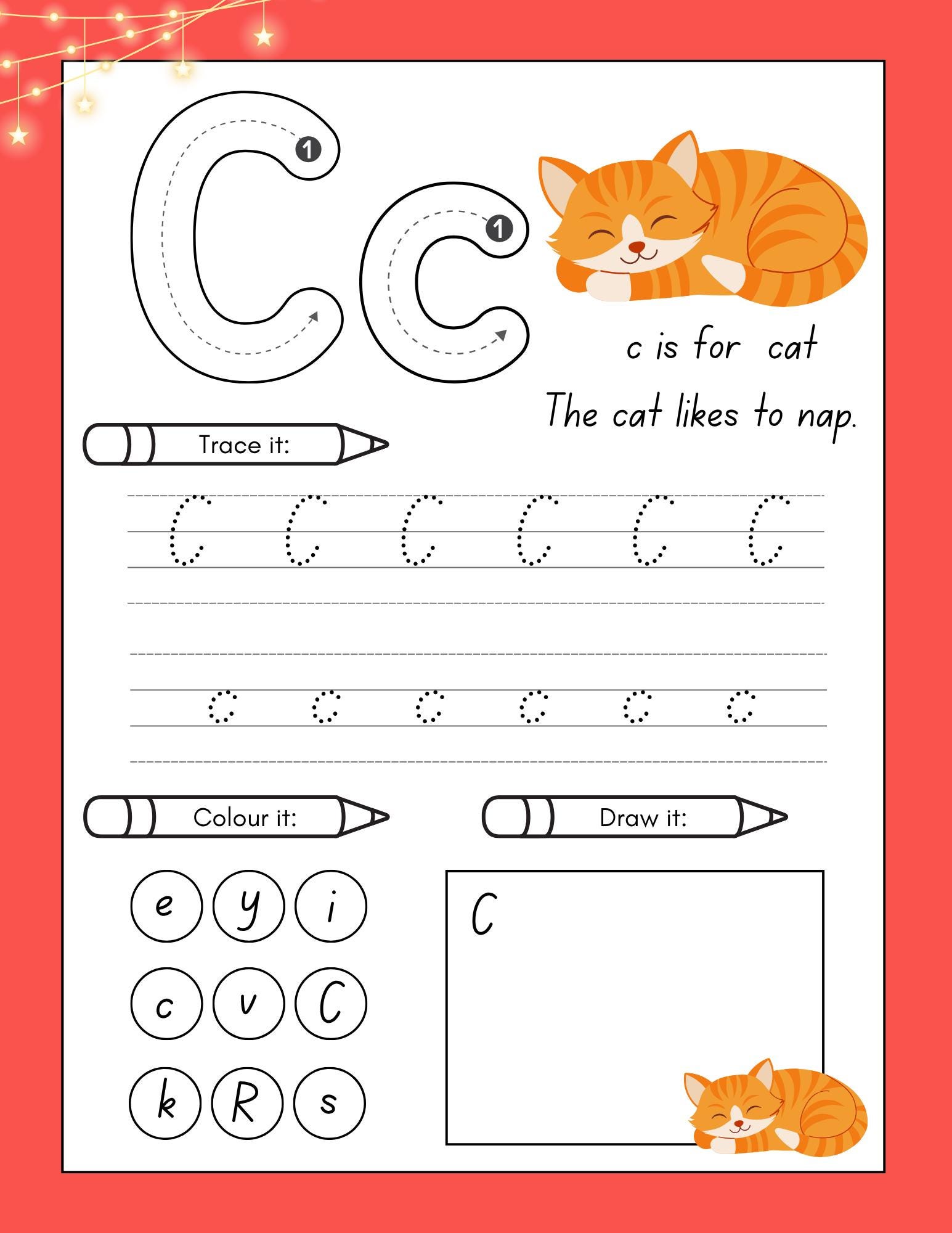 Christmas Alphabet Practice Worksheets – A to Z Tracing, Colouring ...