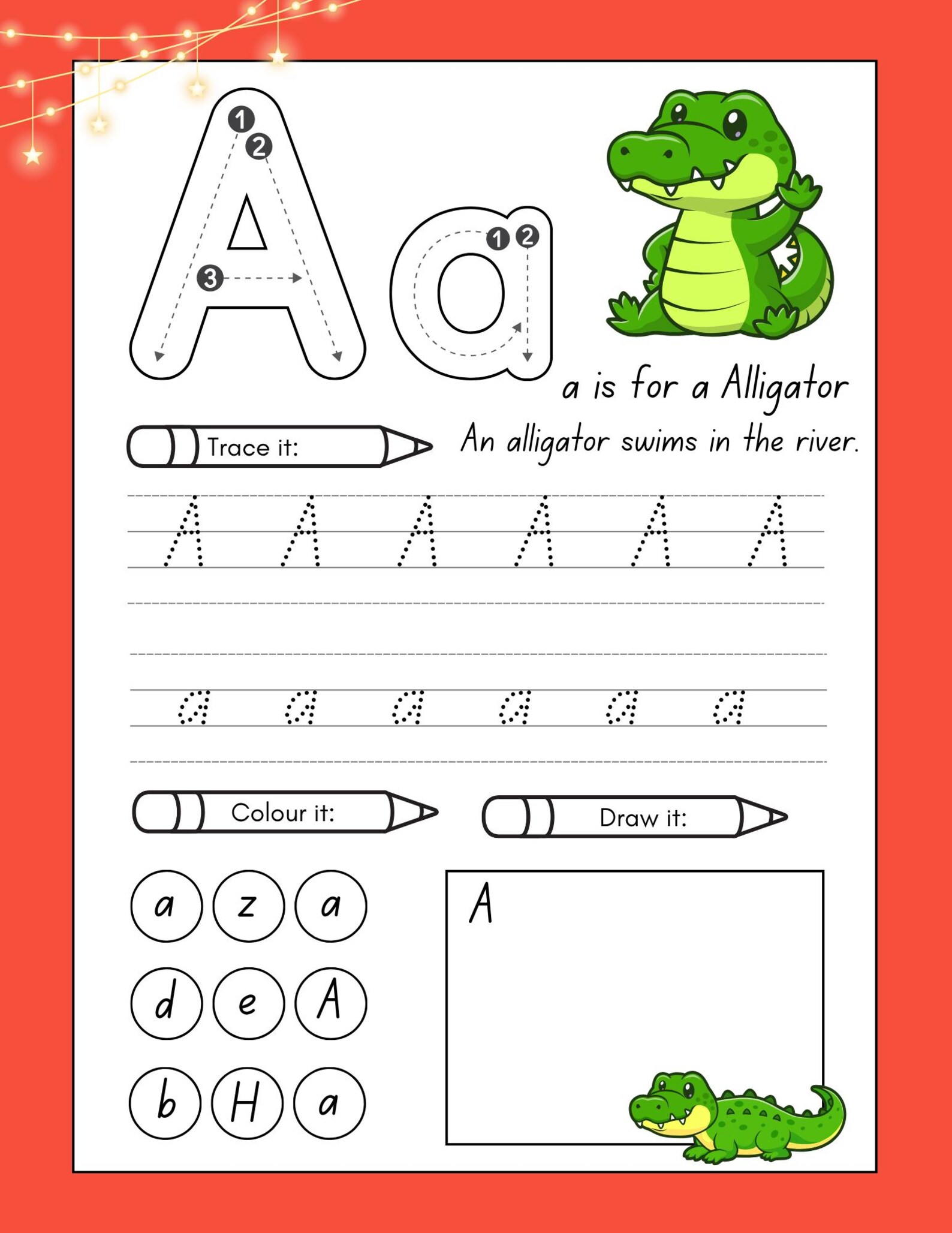 Christmas Alphabet Practice Worksheets – A to Z Tracing, Colouring ...