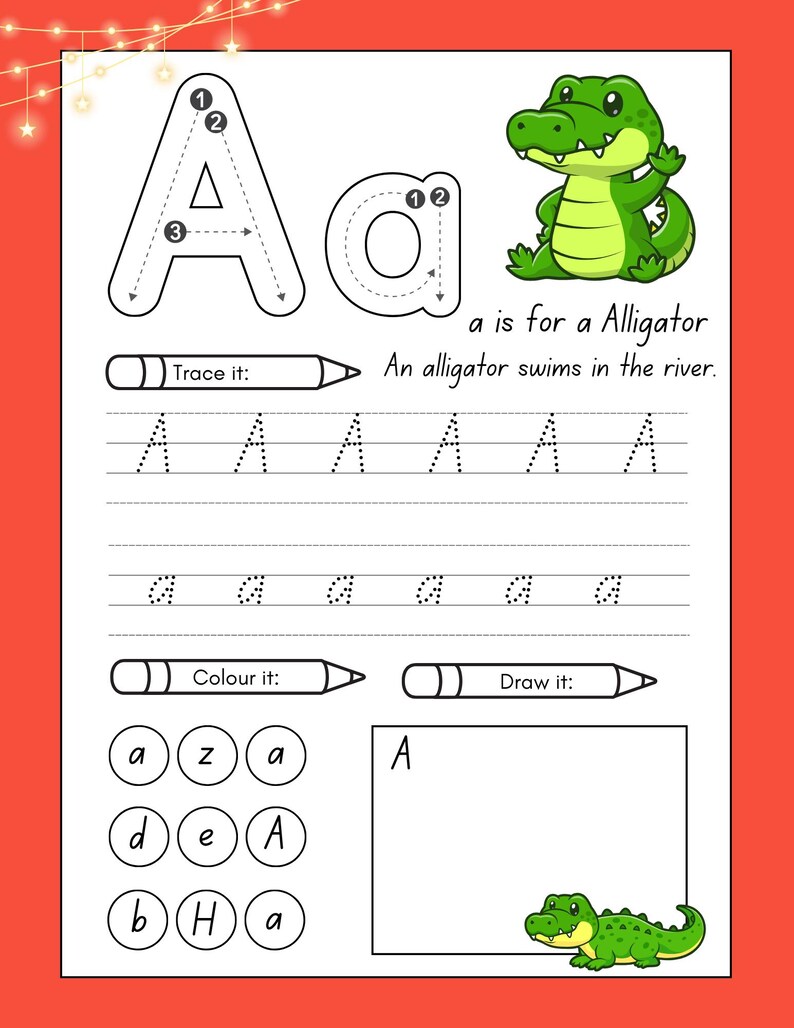 Christmas Alphabet Practice Worksheets – A to Z Tracing, Colouring ...