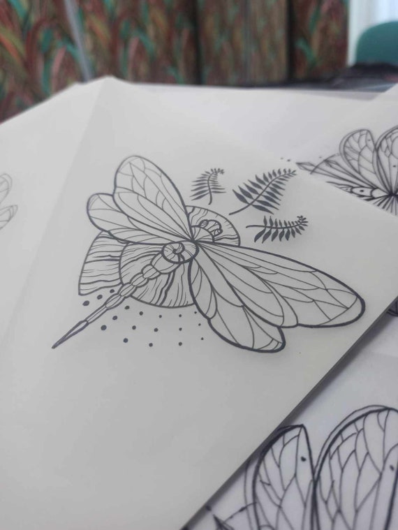 Neo traditional dragonfly tattoo - Bronctattooaus.com