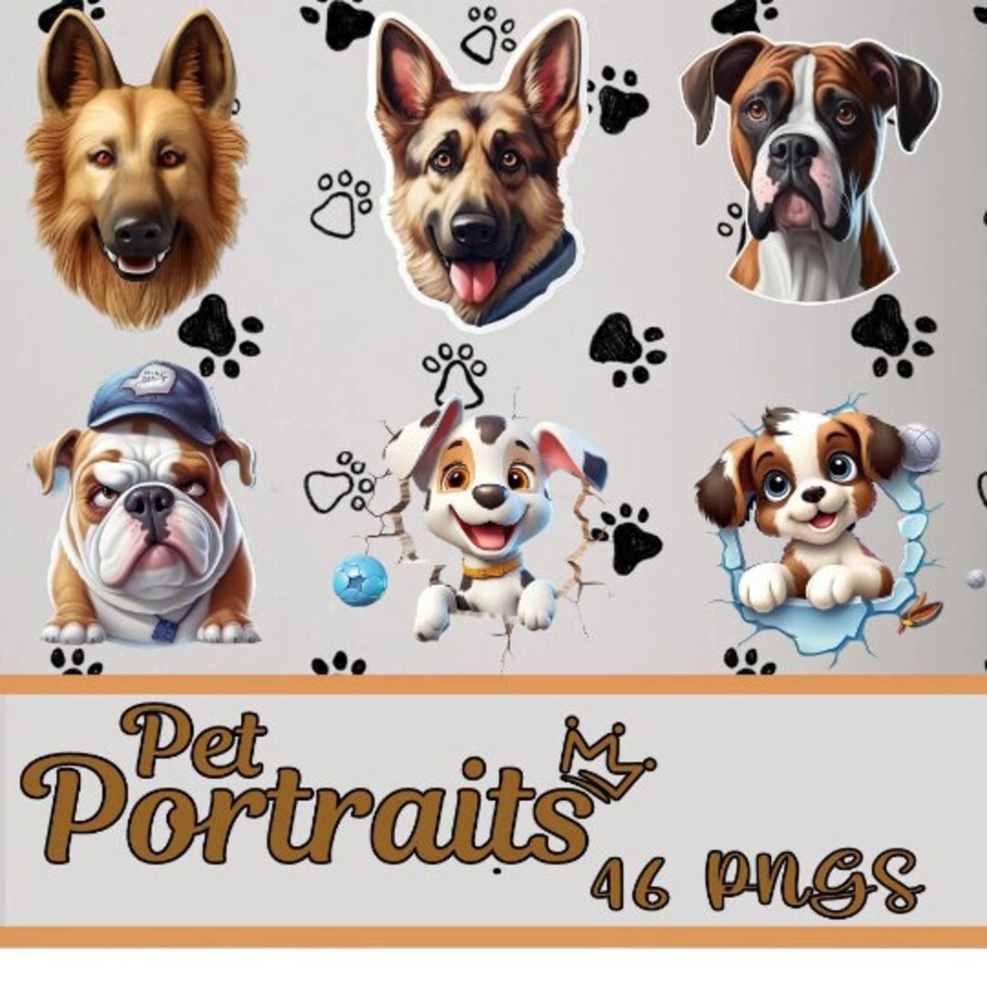 Pet Animals Clip Art Pet Stickers Digital Download Pet Clip Art Instant ...