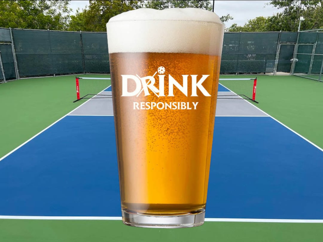 Funny Dink Responsibly Pickleball Beer Mug Glass Player Gift - Etsy