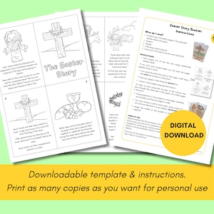 Easter Story Booklet Craft: Children's Colouring Activity (PDF) - Etsy