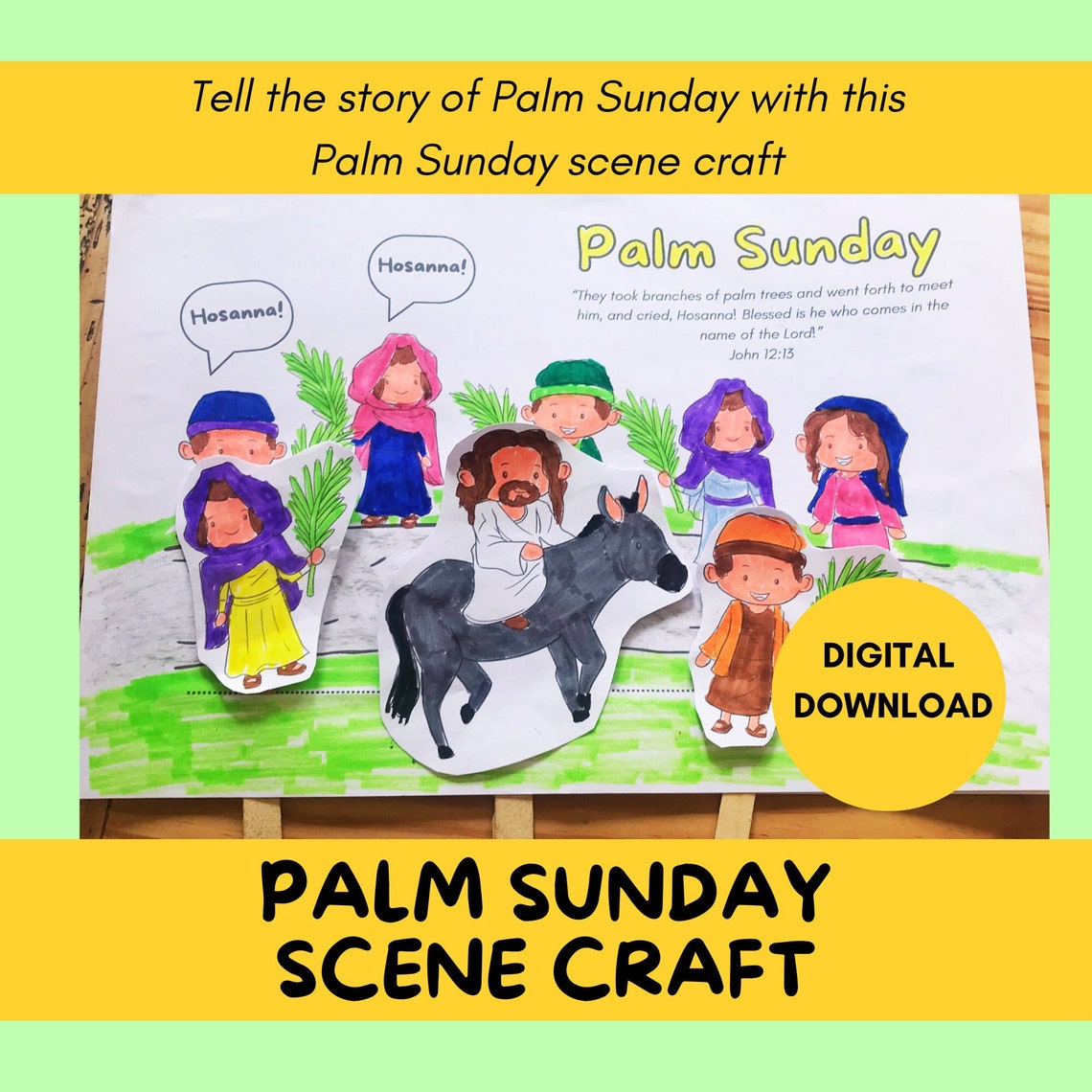 Palm Sunday Craft Craft Stick Puppets Digital Download Tell the Story ...