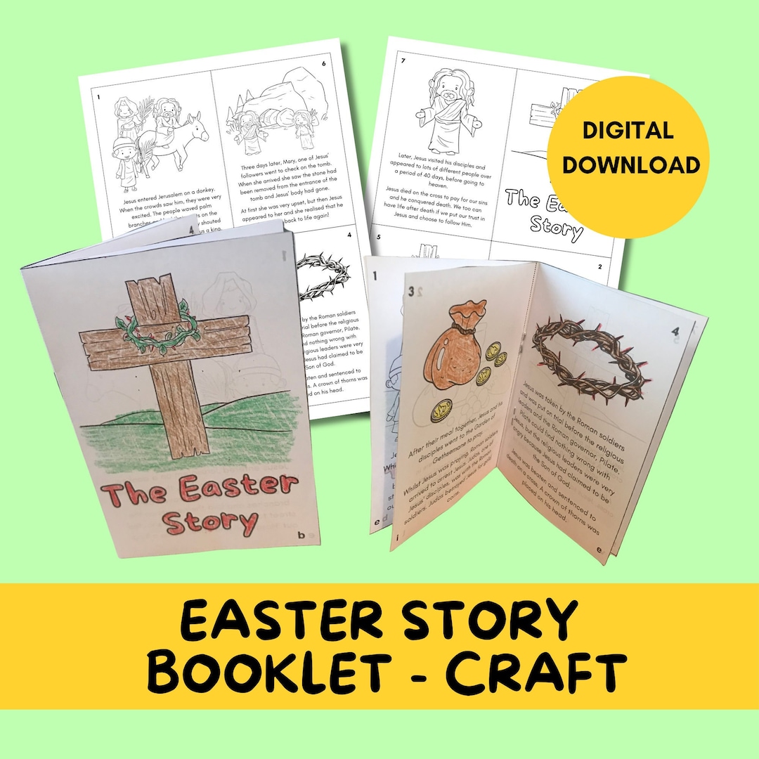 Easter Story Booklet Craft: Children's Colouring Activity (PDF) - Etsy