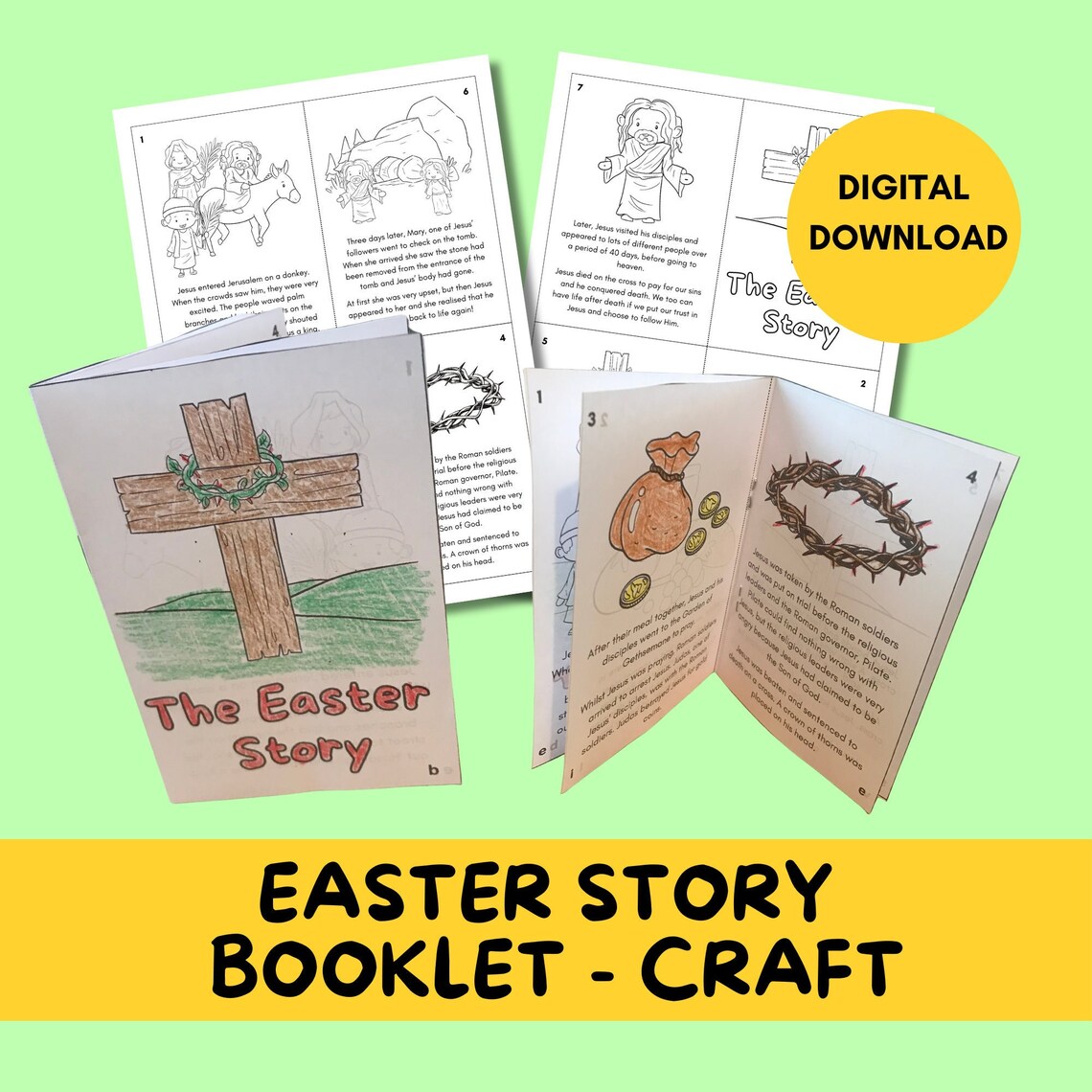 Easter Story Booklet Craft: Children's Colouring Activity (PDF) - Etsy