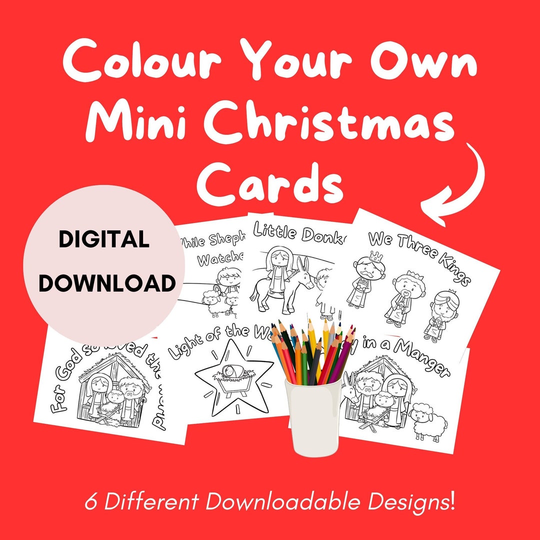 Colour Your Own Mini Christmas Cards | Digital Download | Christmas ...