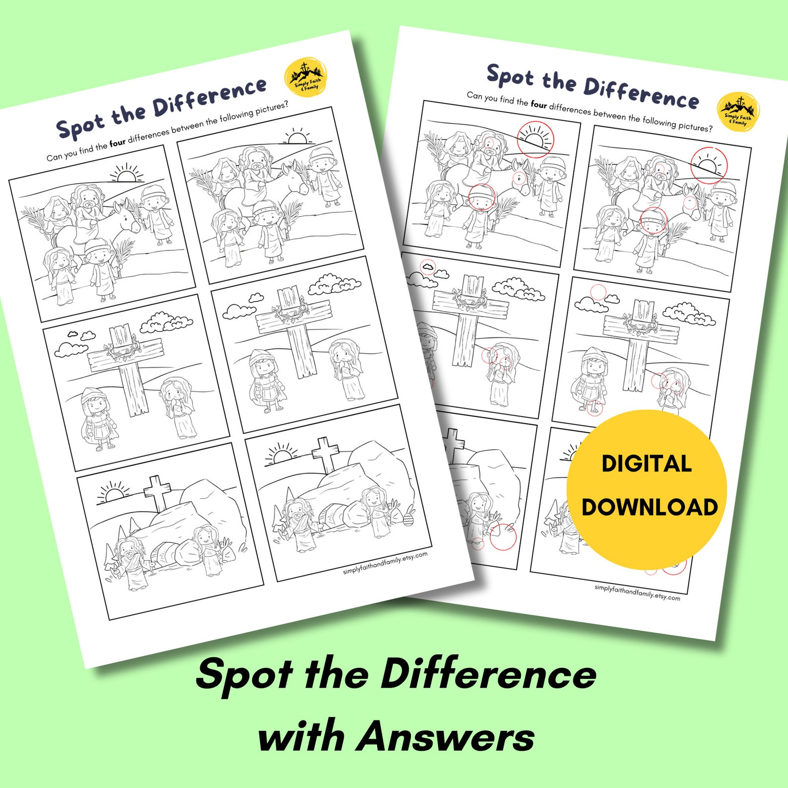 Easter Activity Sheets: Coloring, Word Search, I Spy (digital Download ...