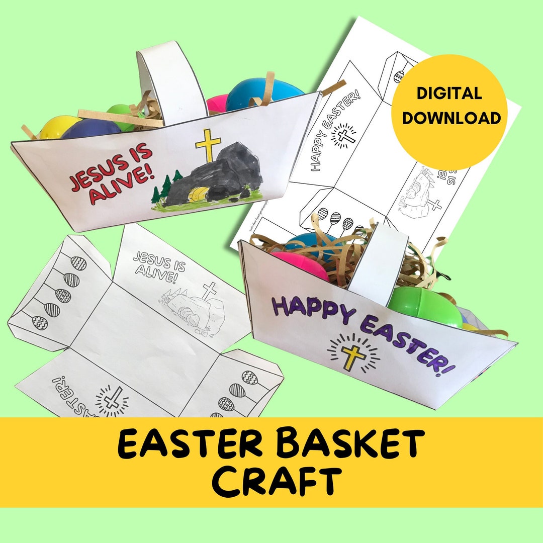 Easter Basket Craft: Printable Template (digital Download) - Etsy