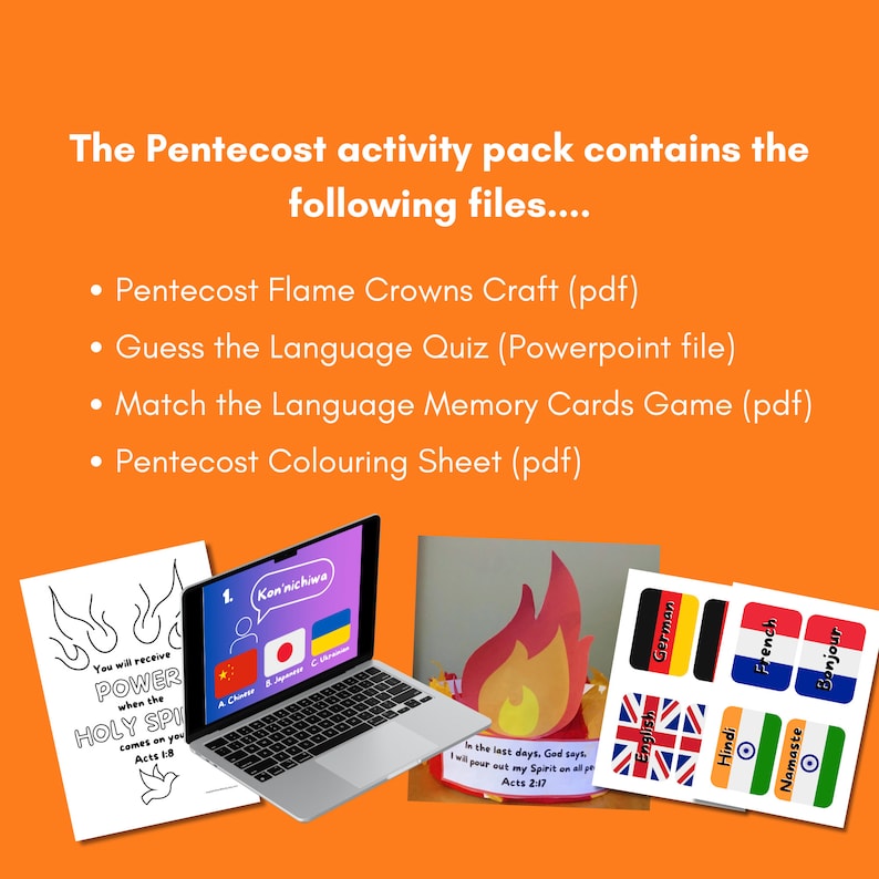 Pentecost Activity Pack | Pentecost Flame Crown Craft | Match the ...
