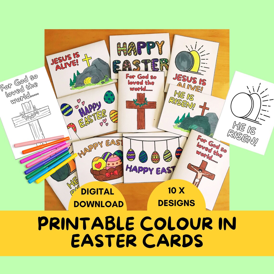 Printable Easter Cards | Colour Your Own Easter Card | Happy Easter ...