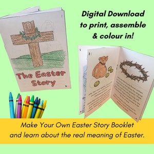 Easter Story Booklet Craft: Children's Colouring Activity (PDF) - Etsy